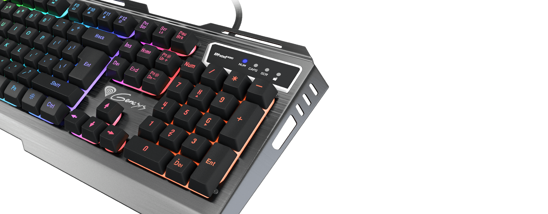 Genesis Keyboard Rhod 420, RGB, RU Layout, With RGB Backligh - ATEHNO
